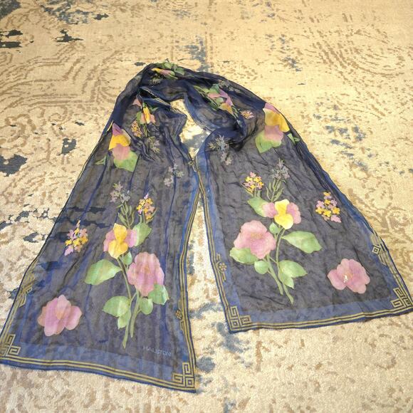 Halston Heritage | Accessories | Vintage Halston 0 Silk Scarf Painted ...